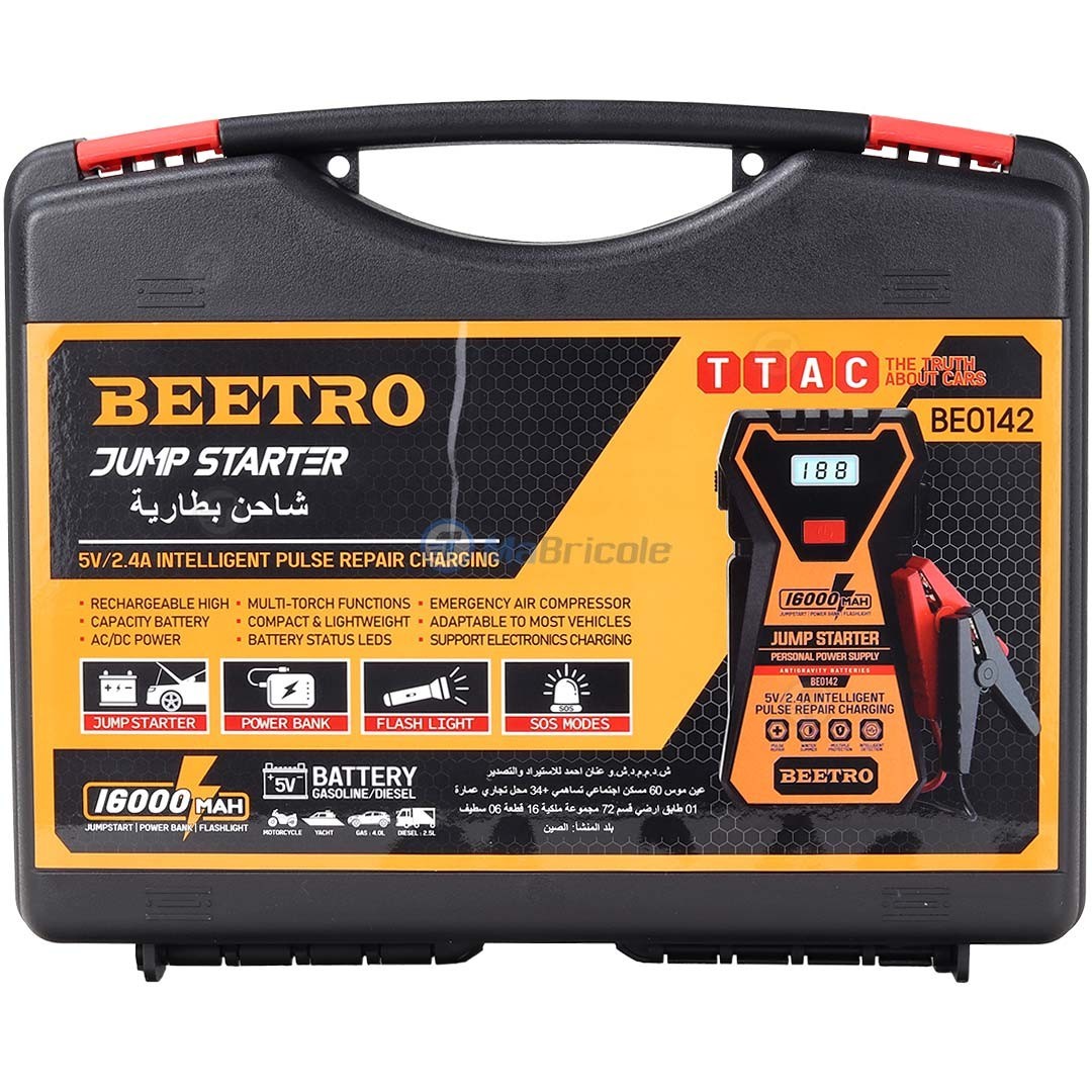 Booster de batterie 600A Power Bank 16000mAh avec torche et valise ...