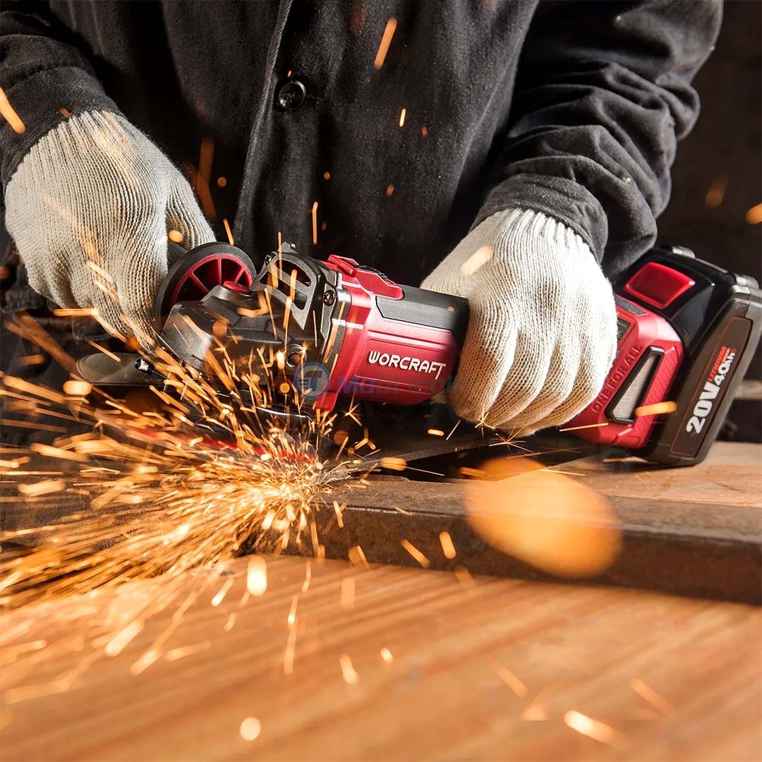 Meuleuse d'angle sans fil sans charbons 115mm 2 Batteries 4,0 Ah et ...