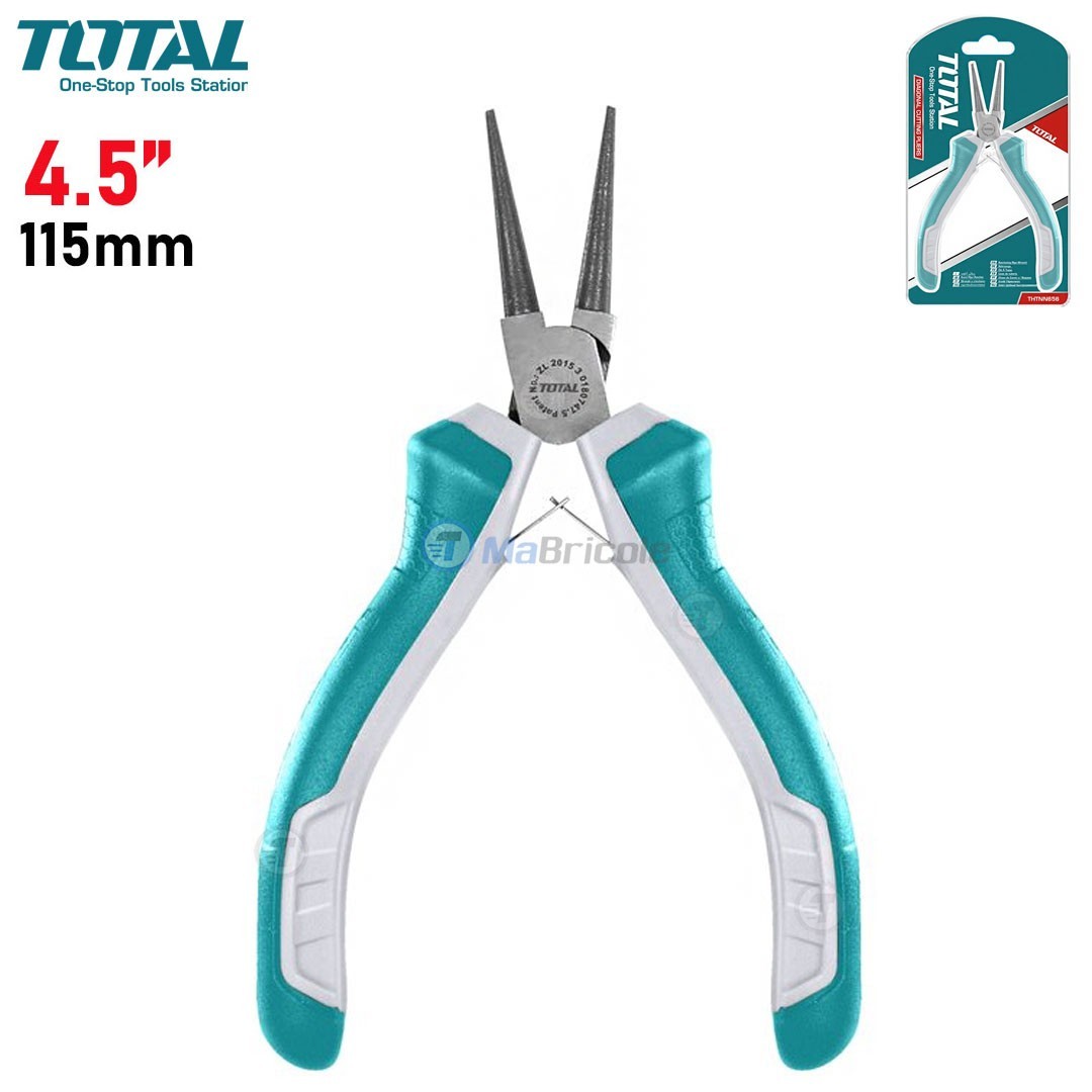 Mini Pince à bec rond 4,5" 115mm TOTAL | THTMN857 | MaBricole Algérie