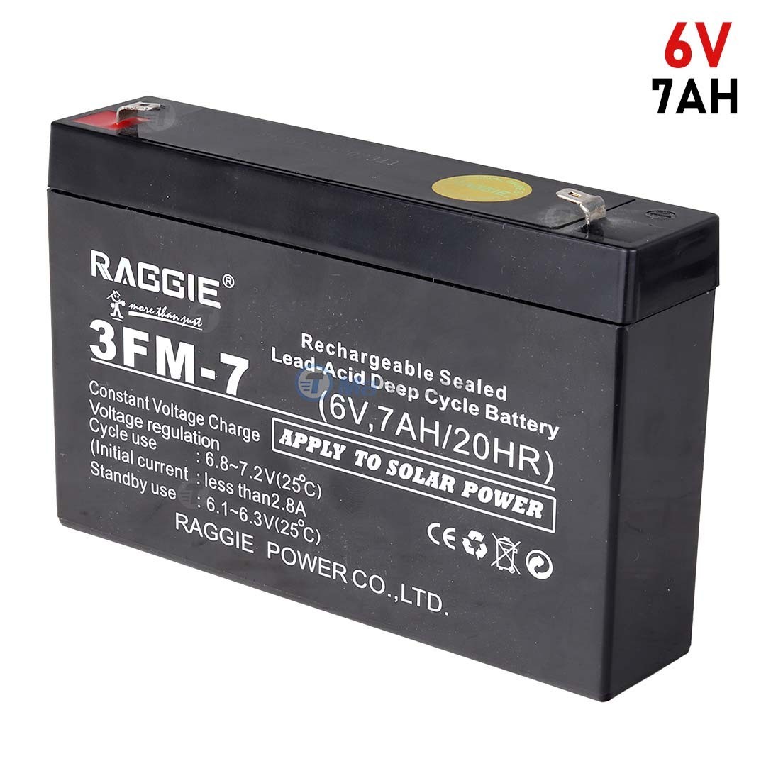 Batterie rechargeable au plomb scellée 6V 7AH RAGGIE | 3FM-7