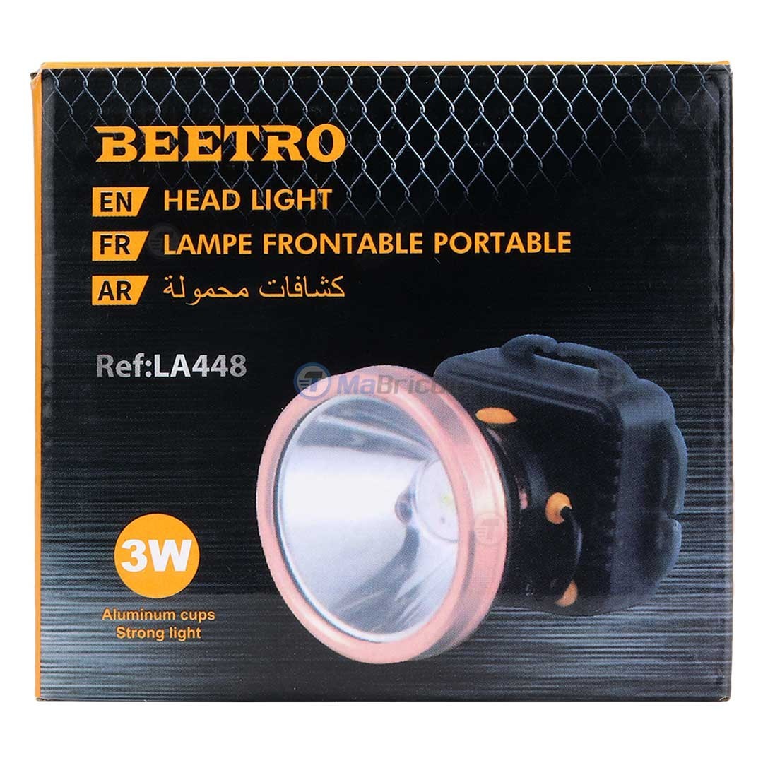 Lampe torche frontale, Lampe de tête LED 3W réglable 0-90° BEETRO ...