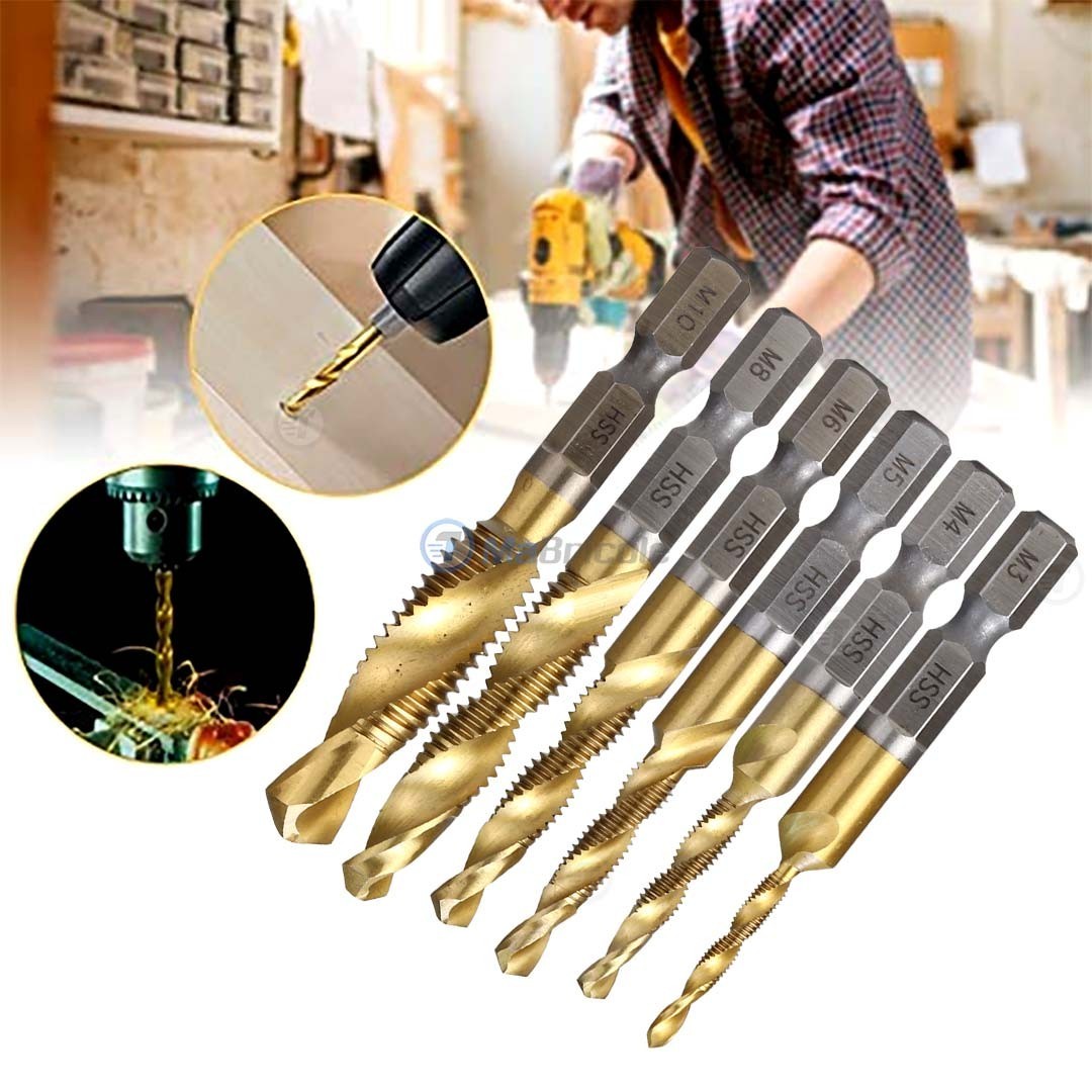 Kit de 6Pcs mèche taraud M3-M10 embout 6mm ZHWEI | ZHW-16