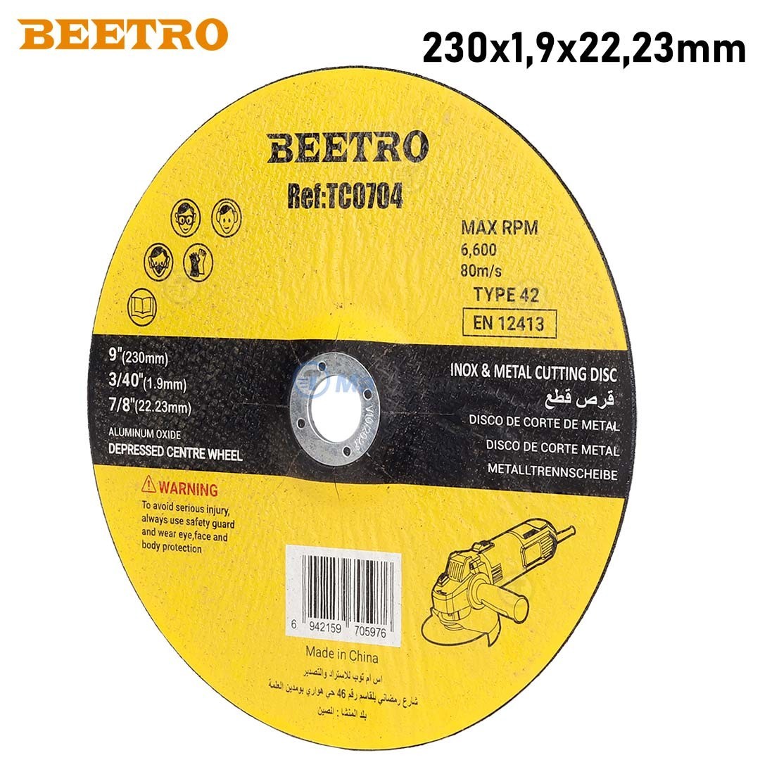 Disque à couper pour métal et inox 230*1,9*22,23mm BEETRO | TC0704