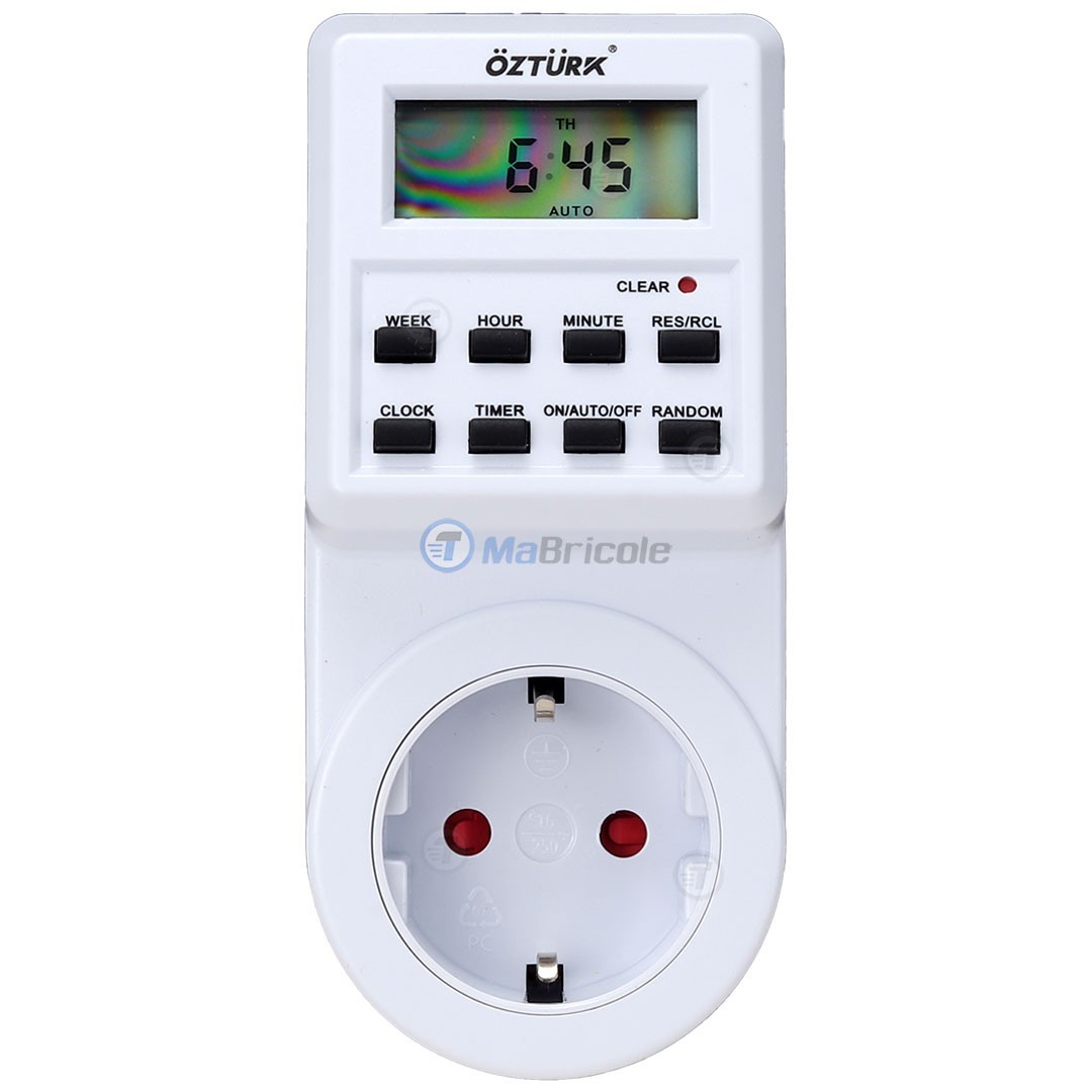 Prise Programmable digital, avec minuterie numérique 16A 230V OZTURK | TM03