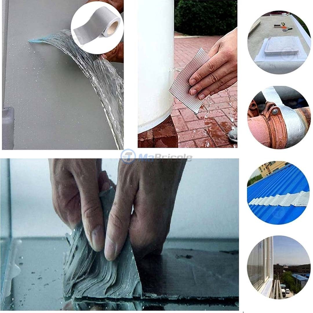 Flash bande, ruban auto-adhésif étanche en aluminium Imperméable à l ...