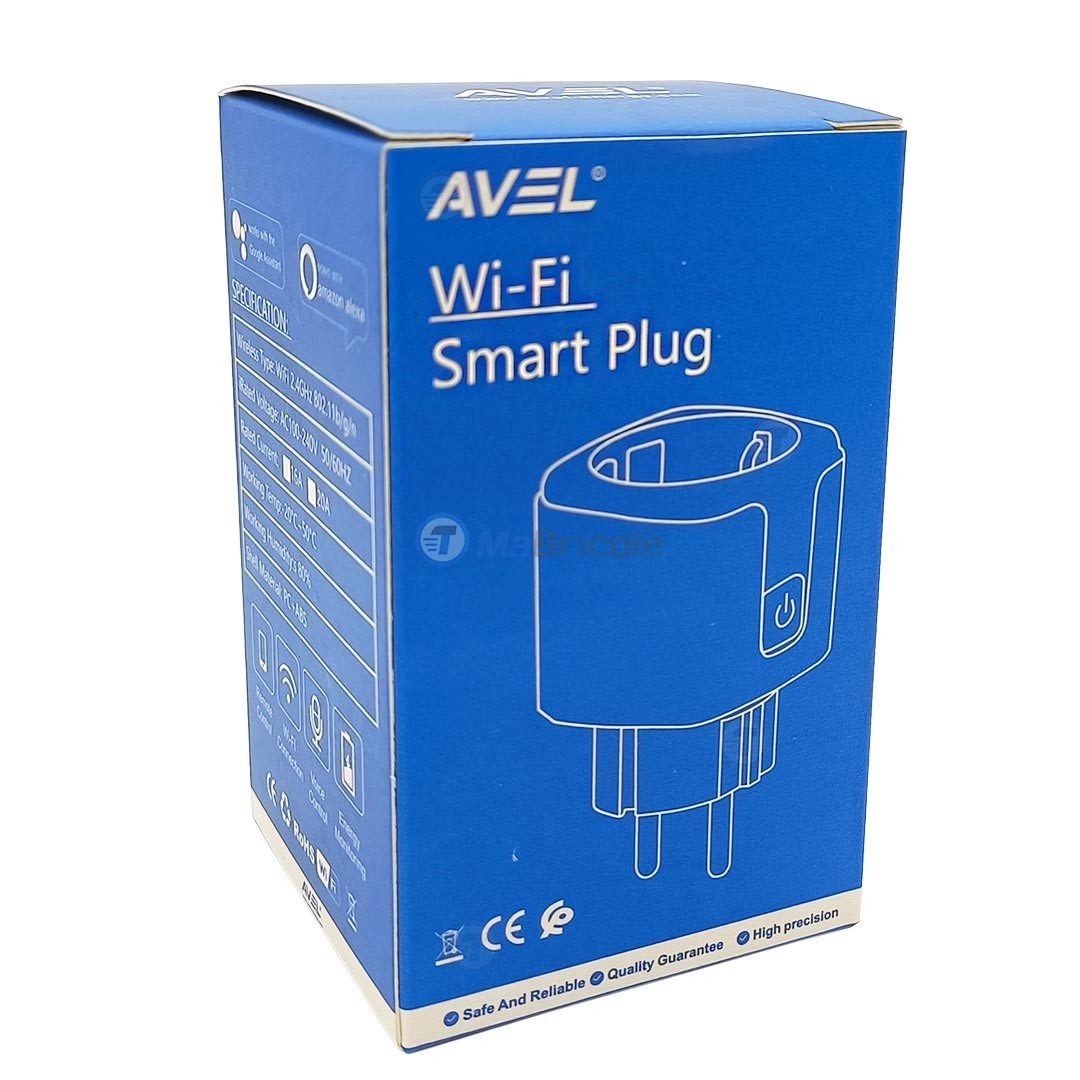 Prise intelligente Wi-Fi, télécommandable par application et commande vocale 20A max AVEL | LSQ ...