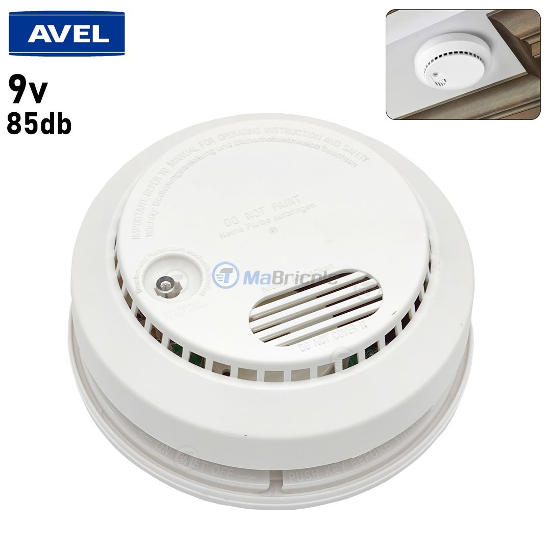 Détecteur et avertisseur de fumée photoélectrique 9v 85db AVEL | AL-1012A