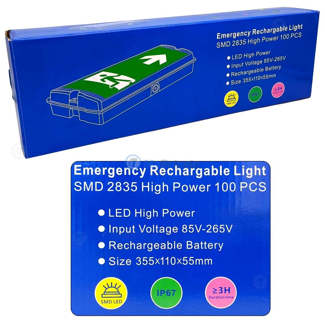 Lampe de secours rechargeable 3,2V 2Ah 100 Pièce LED SMD de 10W | ERLL10W-100P