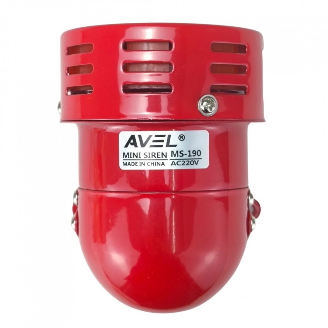 Mini sirène à moteur 220V Model MS-190 rouge AVEL | MS-190