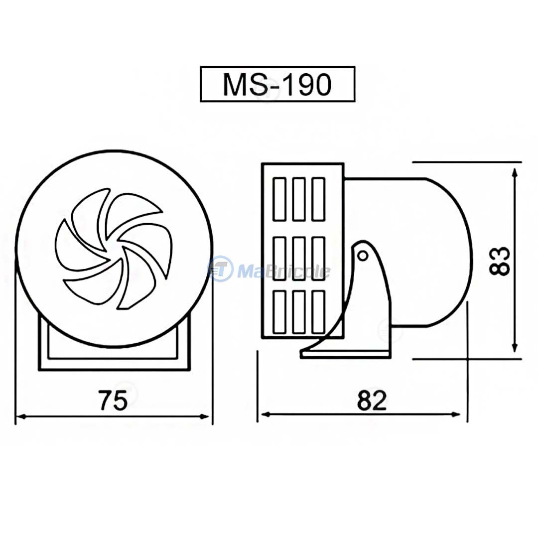 Mini sirène à moteur 220V Model MS-190 rouge AVEL | MS-190