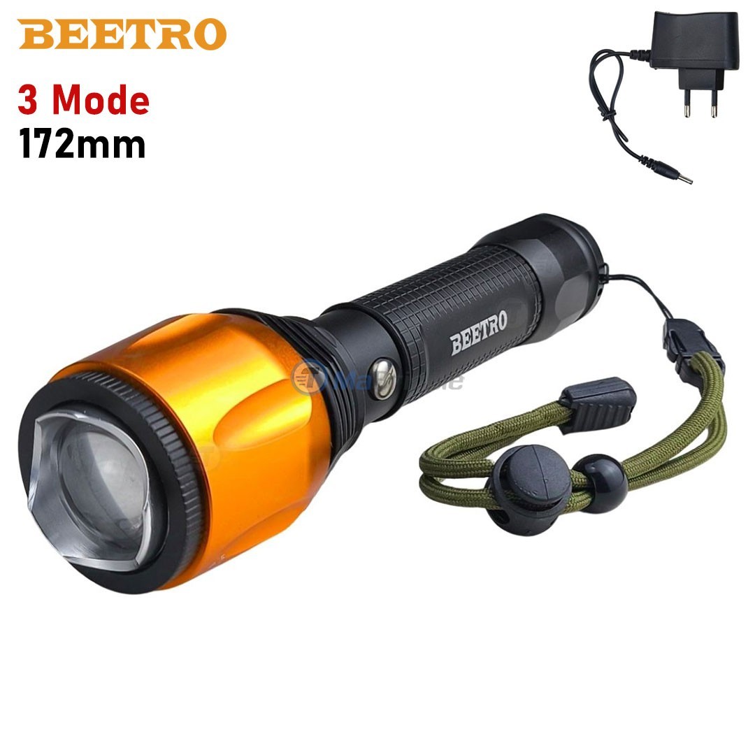 Lampe torche LED portatif rechargeable ZOOM ajustable 3 modes BEETRO ...