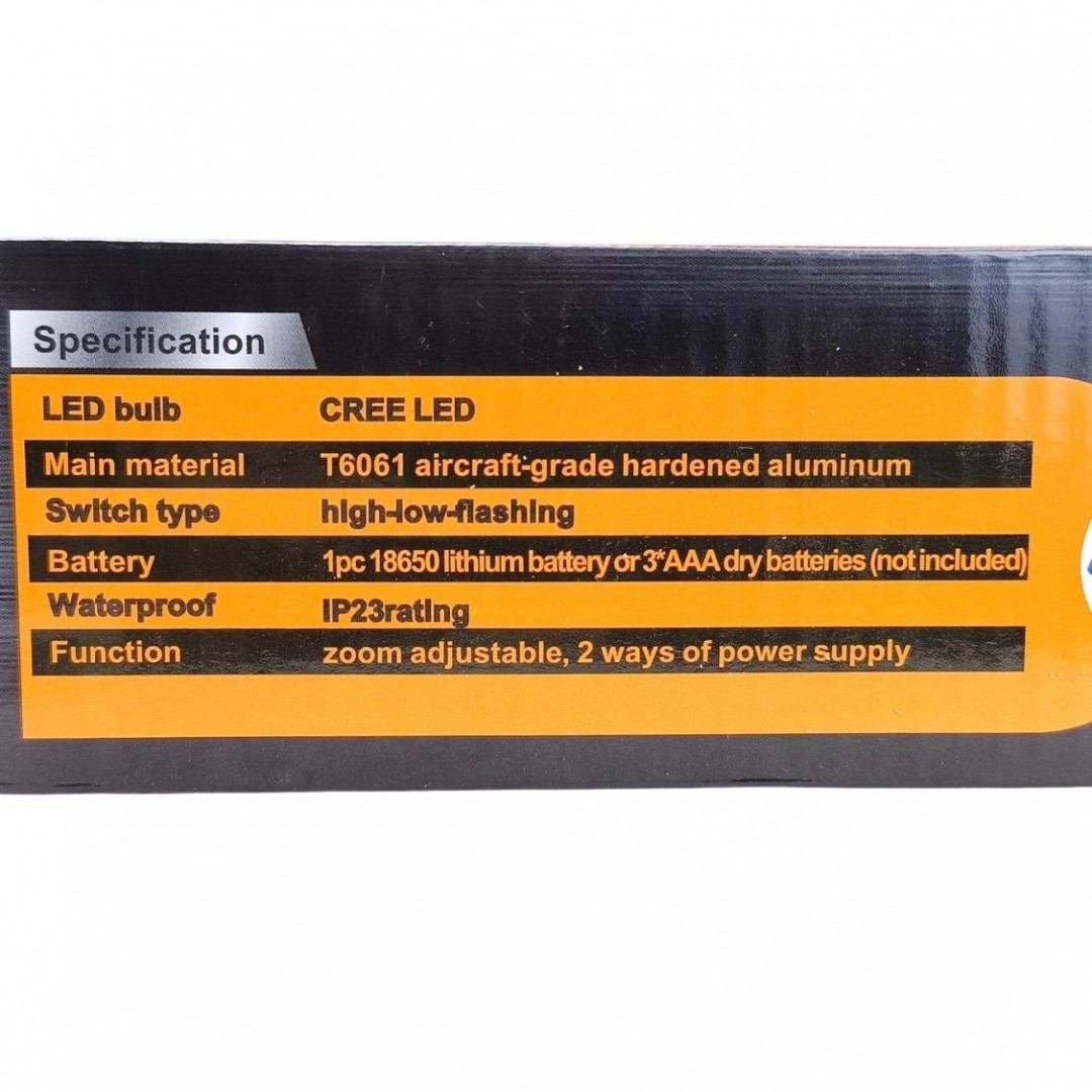 Lampe torche LED portatif rechargeable ZOOM ajustable 3 modes BEETRO ...