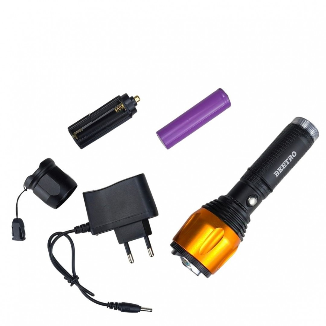 Lampe torche LED portatif rechargeable ZOOM ajustable 3 modes BEETRO ...