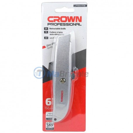 سكين قطع ذاتي السحب شديدة التحمل 150 مم شفرة SK5 كراون |CPHKN-RTB6