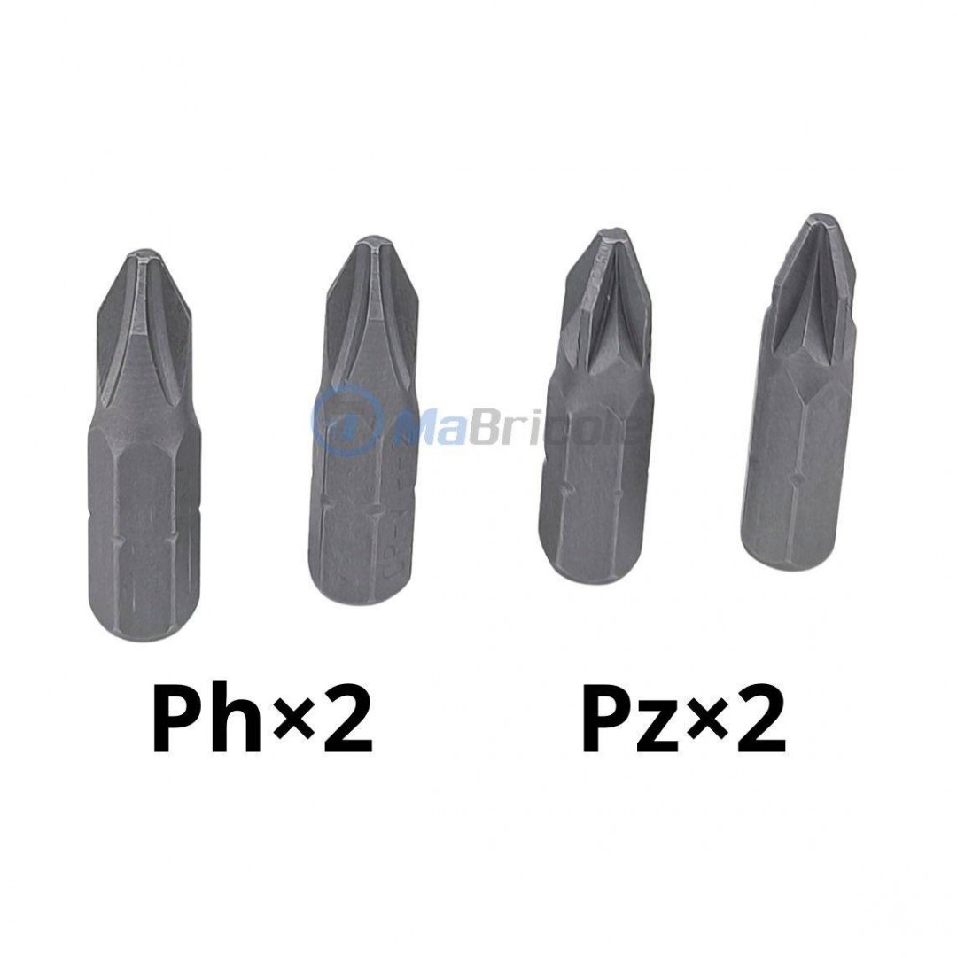 Porte-embout coudé PZ2 PH2 ∅6mm longueur 140mm Cr-V magnétique ...