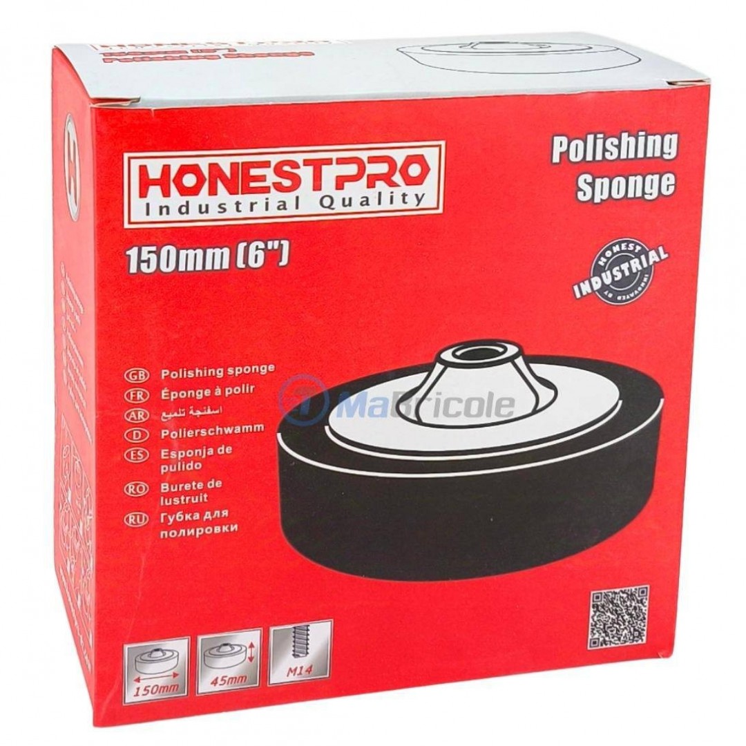 Eponge de polissage Blanche M14x150mm pour ponceuses HONESTPRO | YAG1051