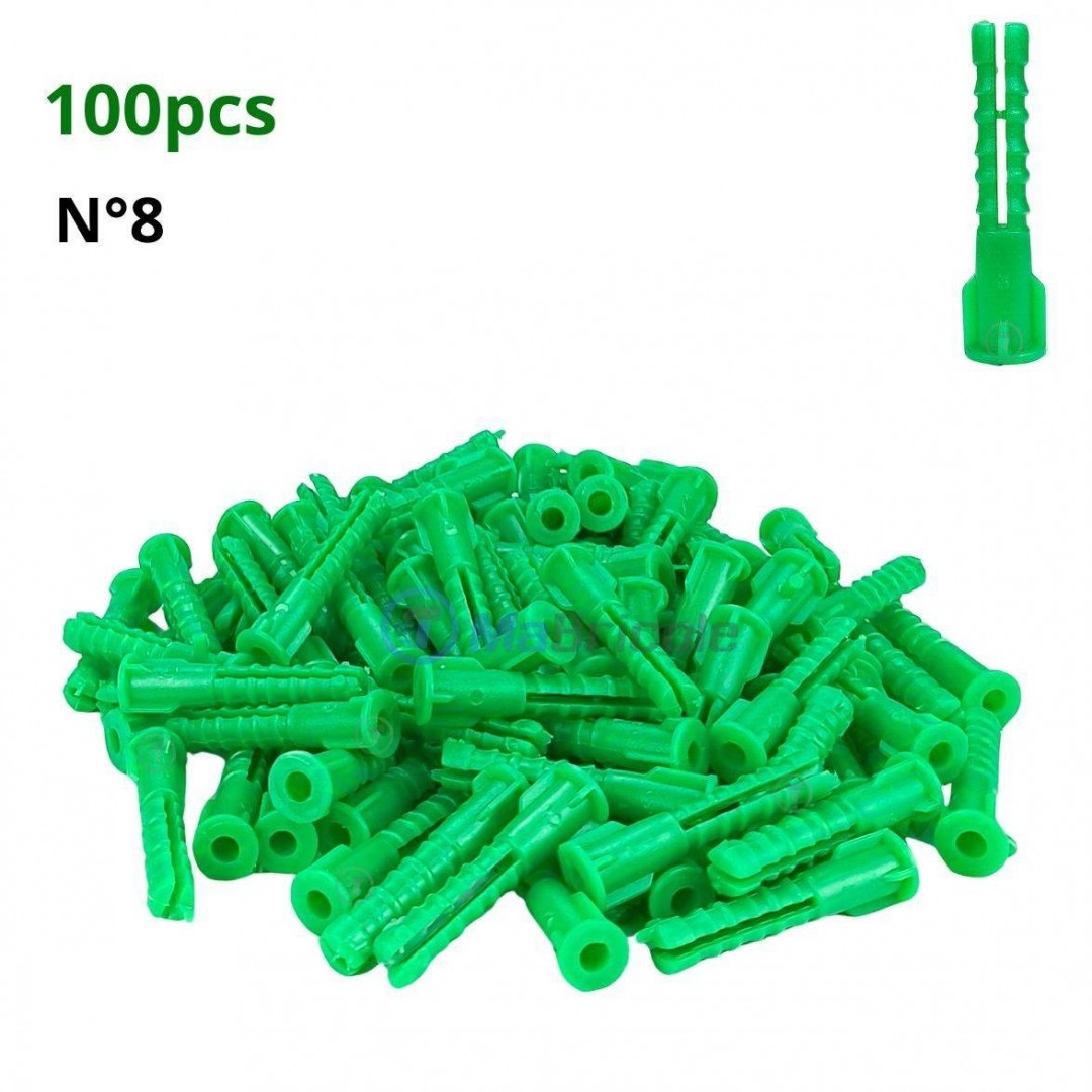 100 chevilles en plastique pour installer des vis dans le mur numéro 8 ...