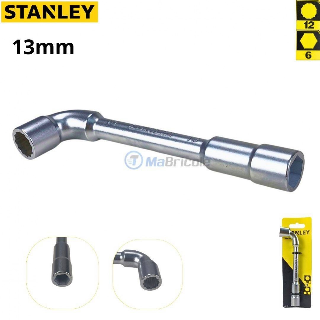 Clé a pipe coudée debouchée 6X12 pans 13 mm longeur 157 mm STANLEY | 2 ...
