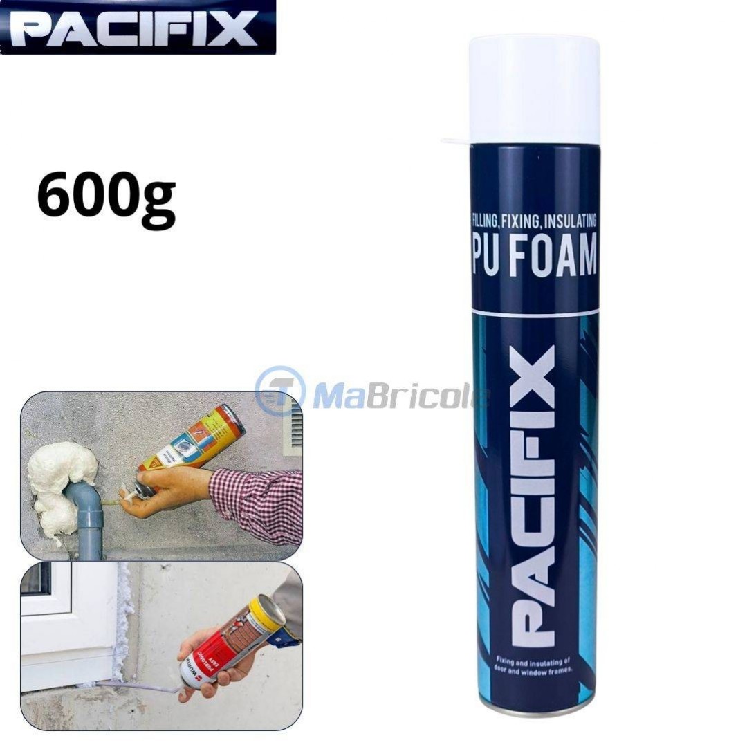 Mousse de polyuréthane pour réparation et isolation et fixation 600g PACIFIX | AK2977 ...