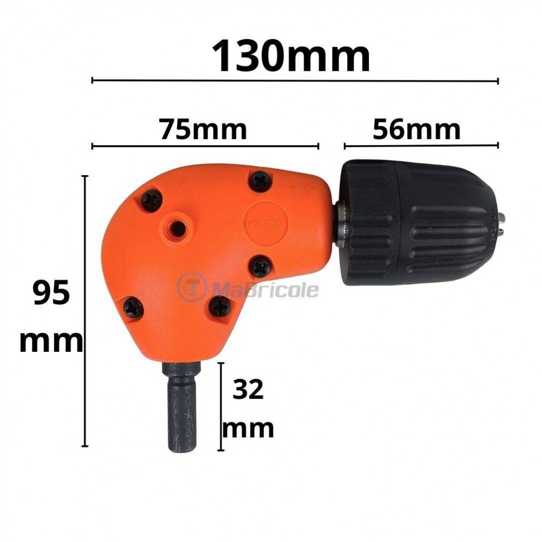 Mandrin à angle droit diamétre 0.8-10mm embout 8mm dim 130×95mm Réglage ...