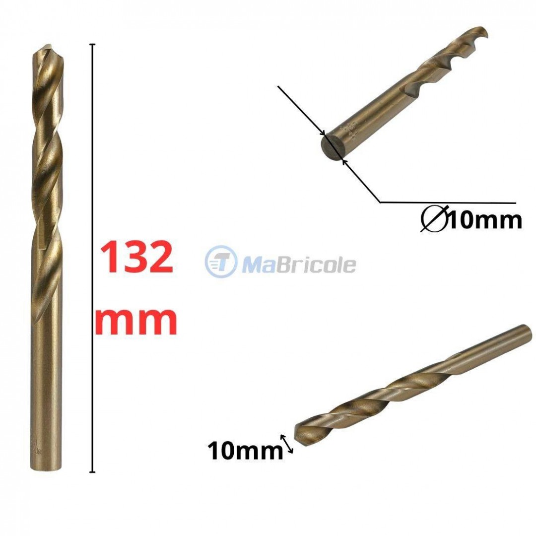 mèches a métal en acier haute vitesse HSS 10mm longueur 132mm SPECCO ...