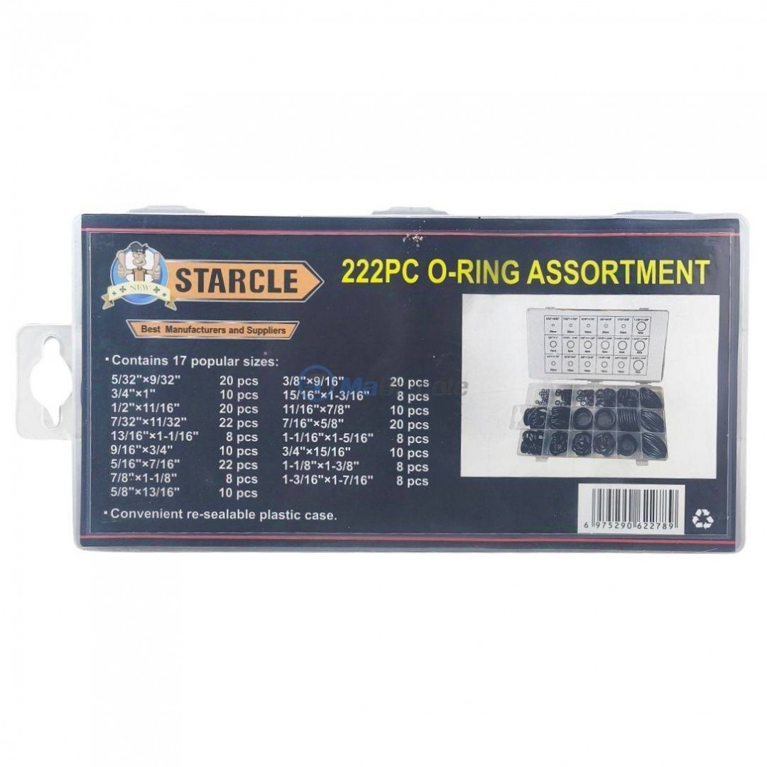 Assortiment de 222 joints toriques de différentes tailles STARCLE