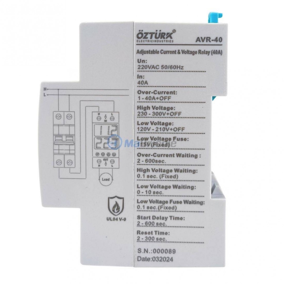 Dispositif de protection de tension et de courant réglable 40A OZTURK ...