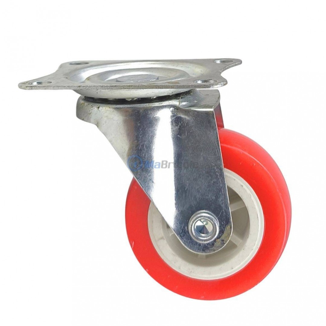 Jeu de 4 roues plaque tournante rouges 50mm roulettes en PP CASTER