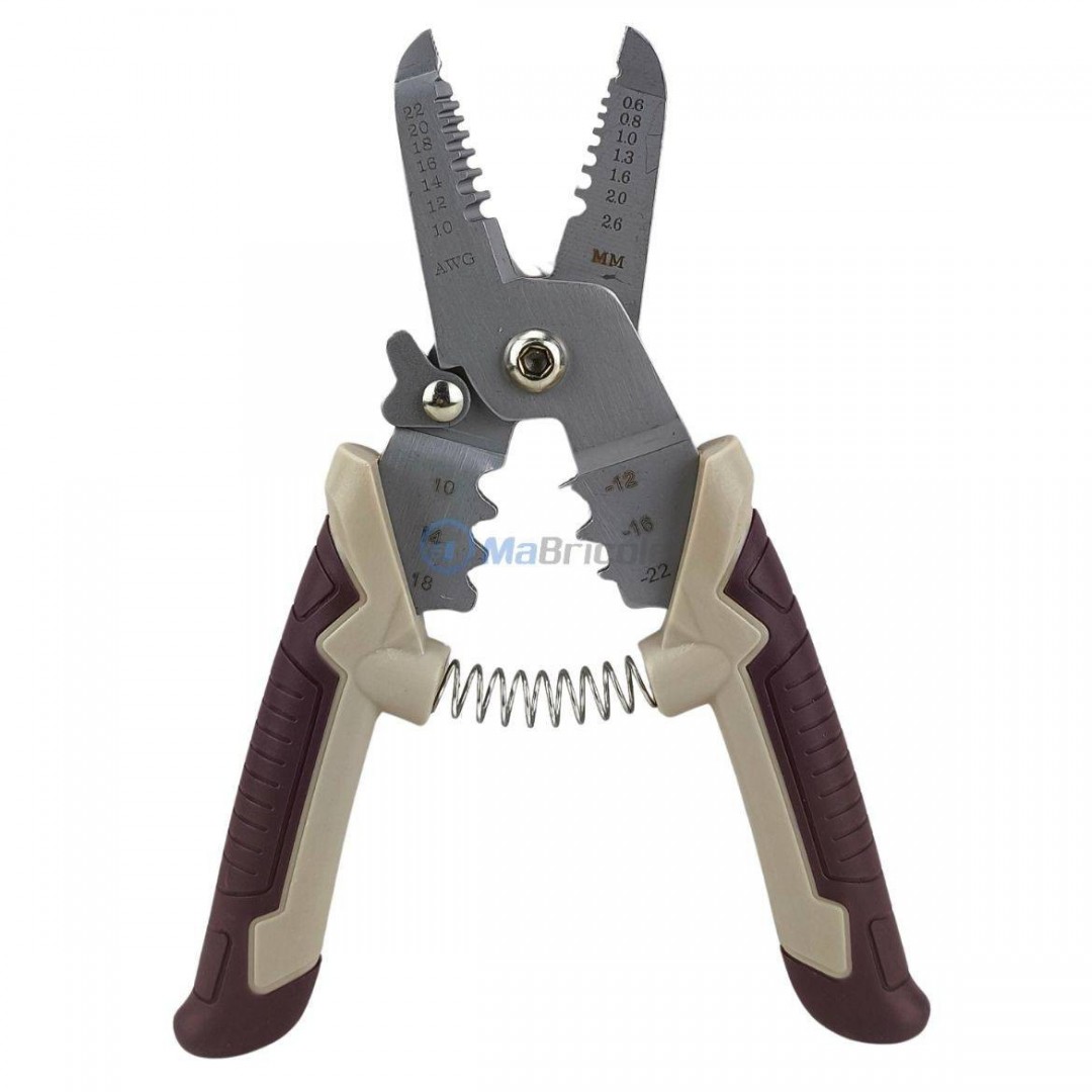 Pince à Dénuder et à Sertir 06-2.6mm + 171 Ensembles de Cosses