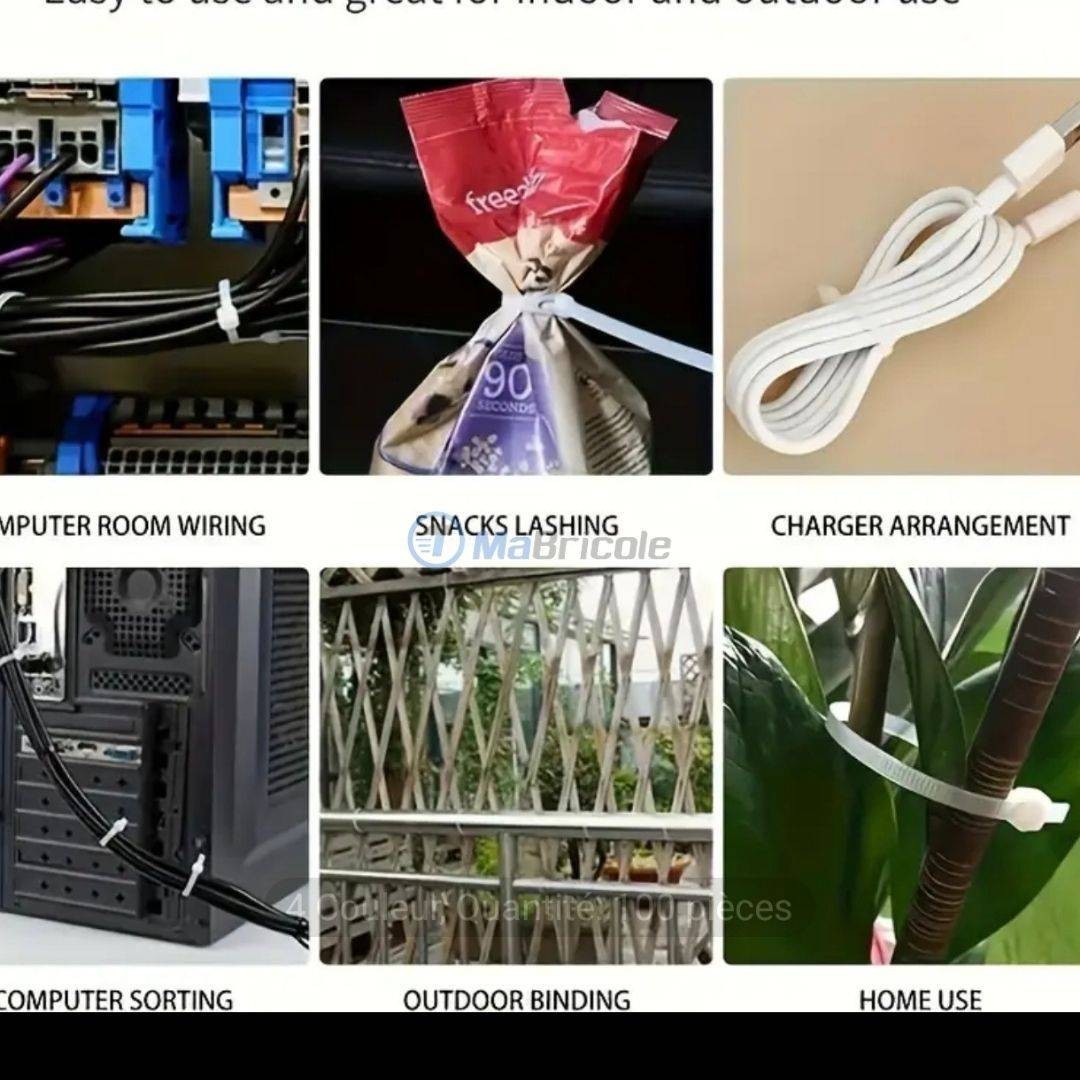 Collier de serrage en plastique 4.8x350mm ROUGE 100 Pcs