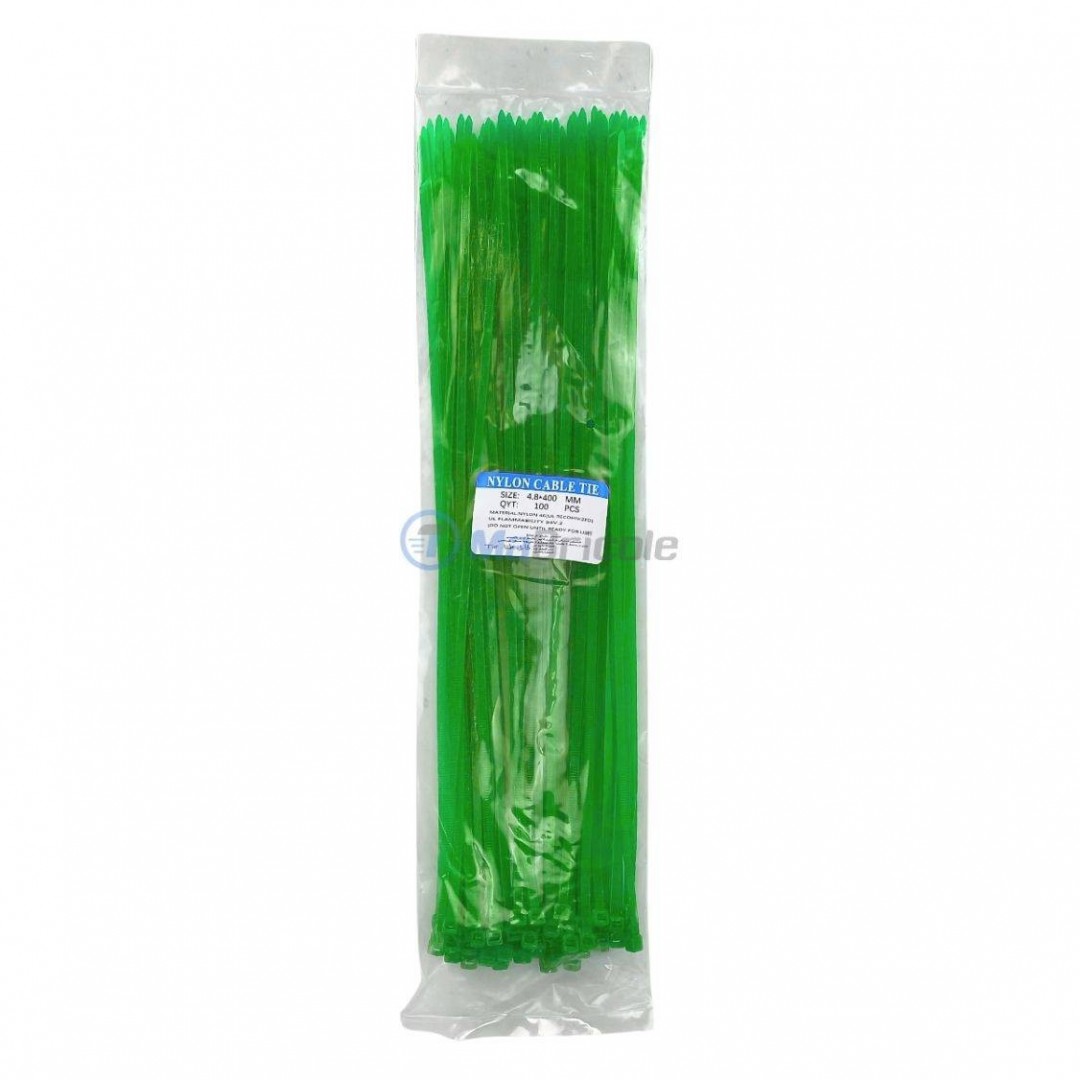 Collier de serrage en plastique 4.8x400 mm VERT 100 Pcs
