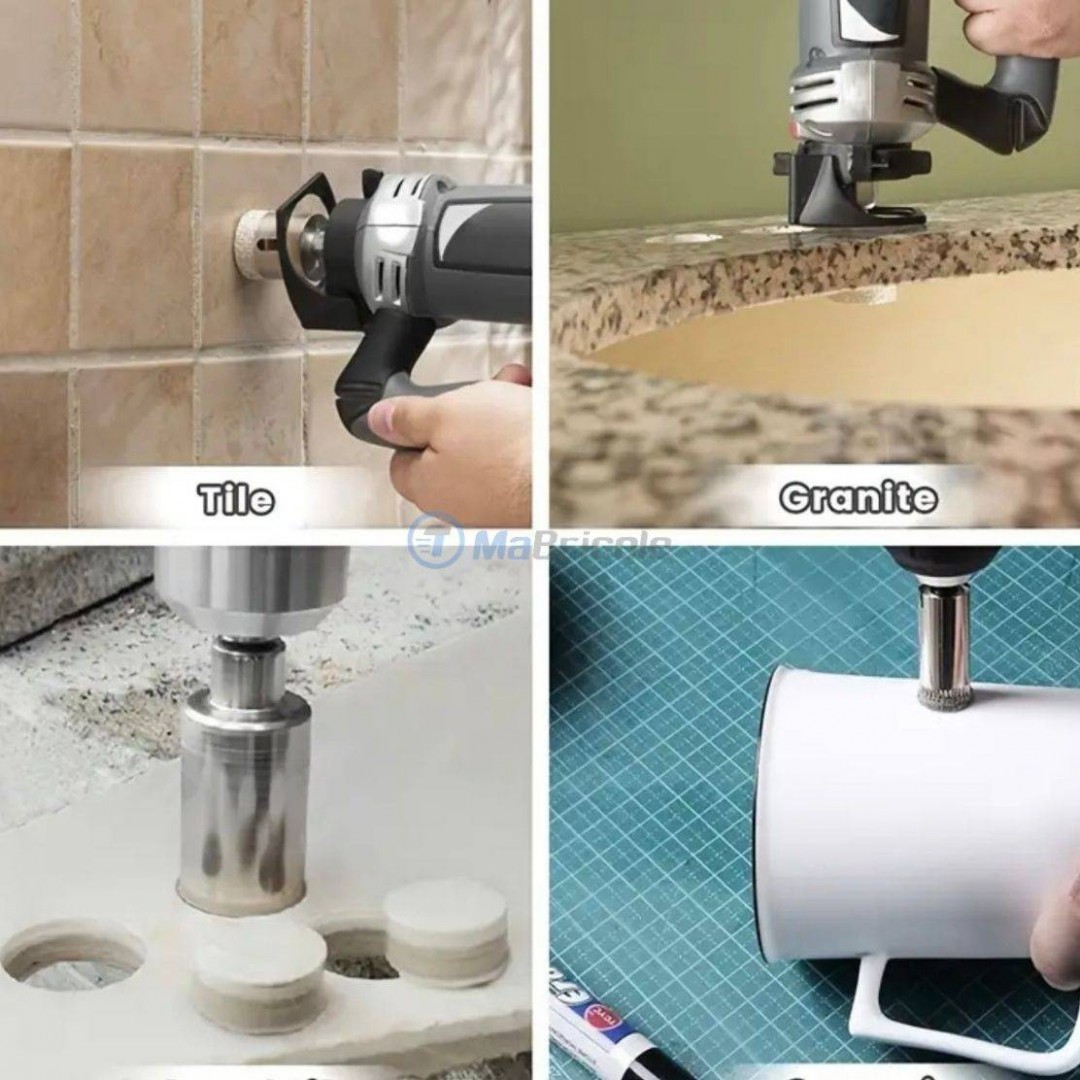 Scie trépan diamantée pour verre, granite, céramique et le béton ∅65mm ...