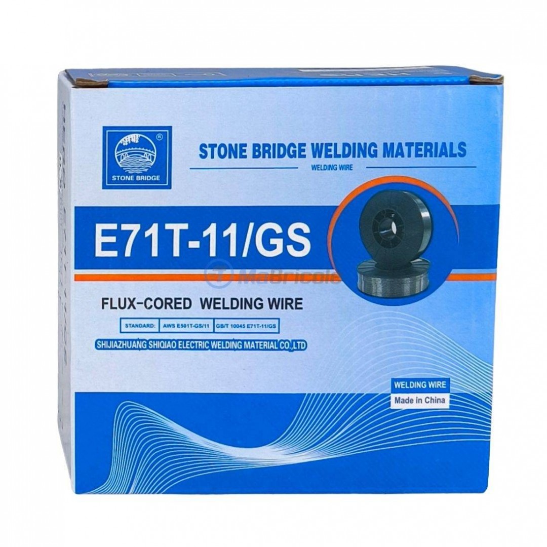 Fil de soudure solide AWS E501T-GS/11 E71T-11/GS 0.8mm 1 kg pour soudage MIG STONE BRIDGE