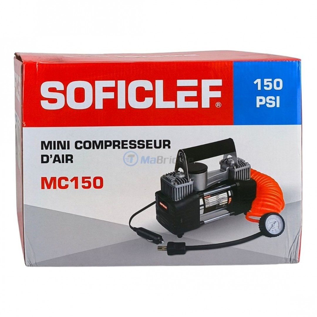 Mini compresseur d'air 12V 10.34bar SOFICLEF | MC150