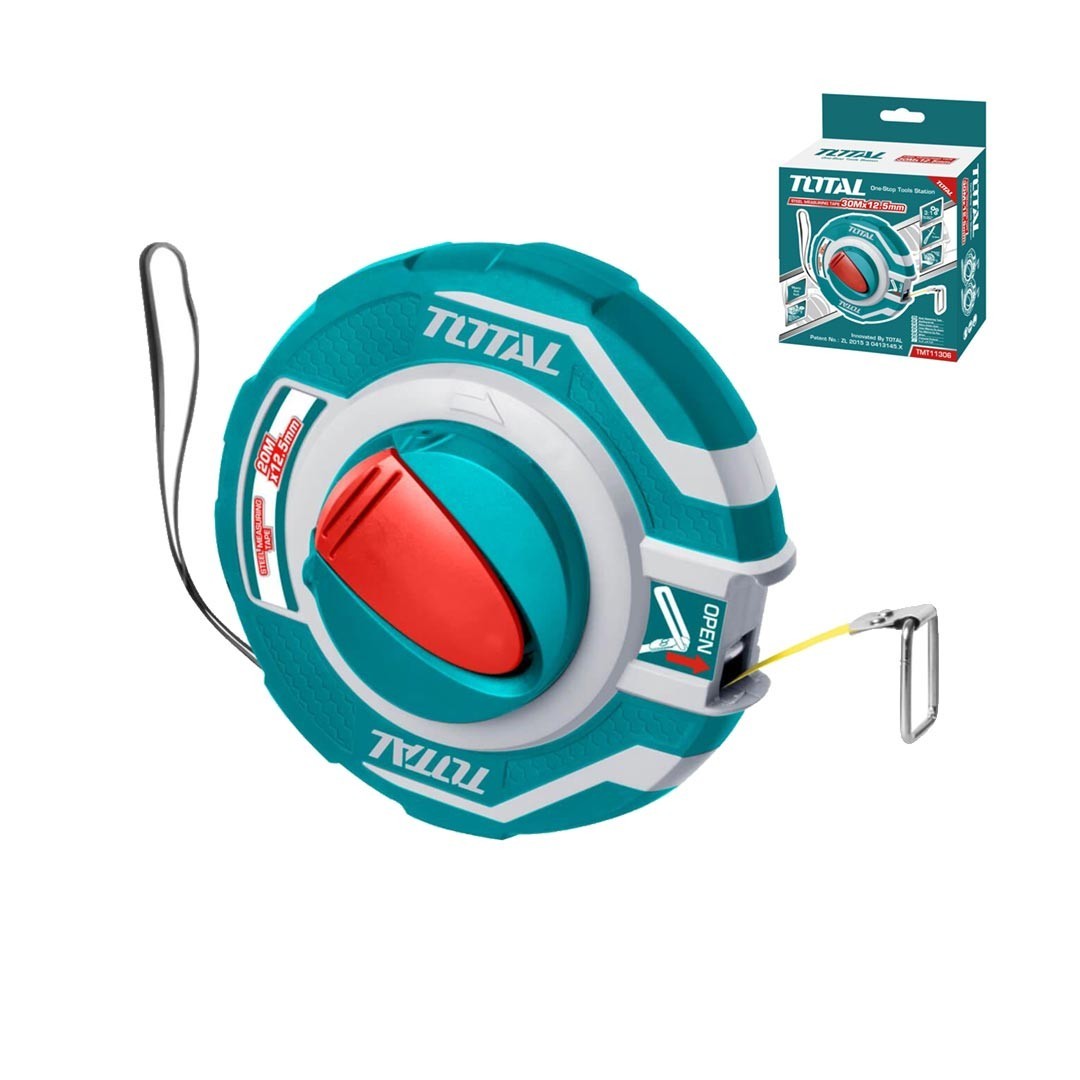 Mètre à ruban d'acier 20m x 12.5mm TOTAL | TMT11206