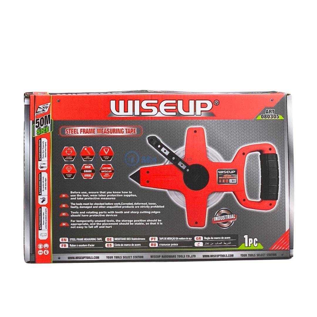 Décamètre à Ruban 50M, bande en acier d'acier WISEUP | 080305