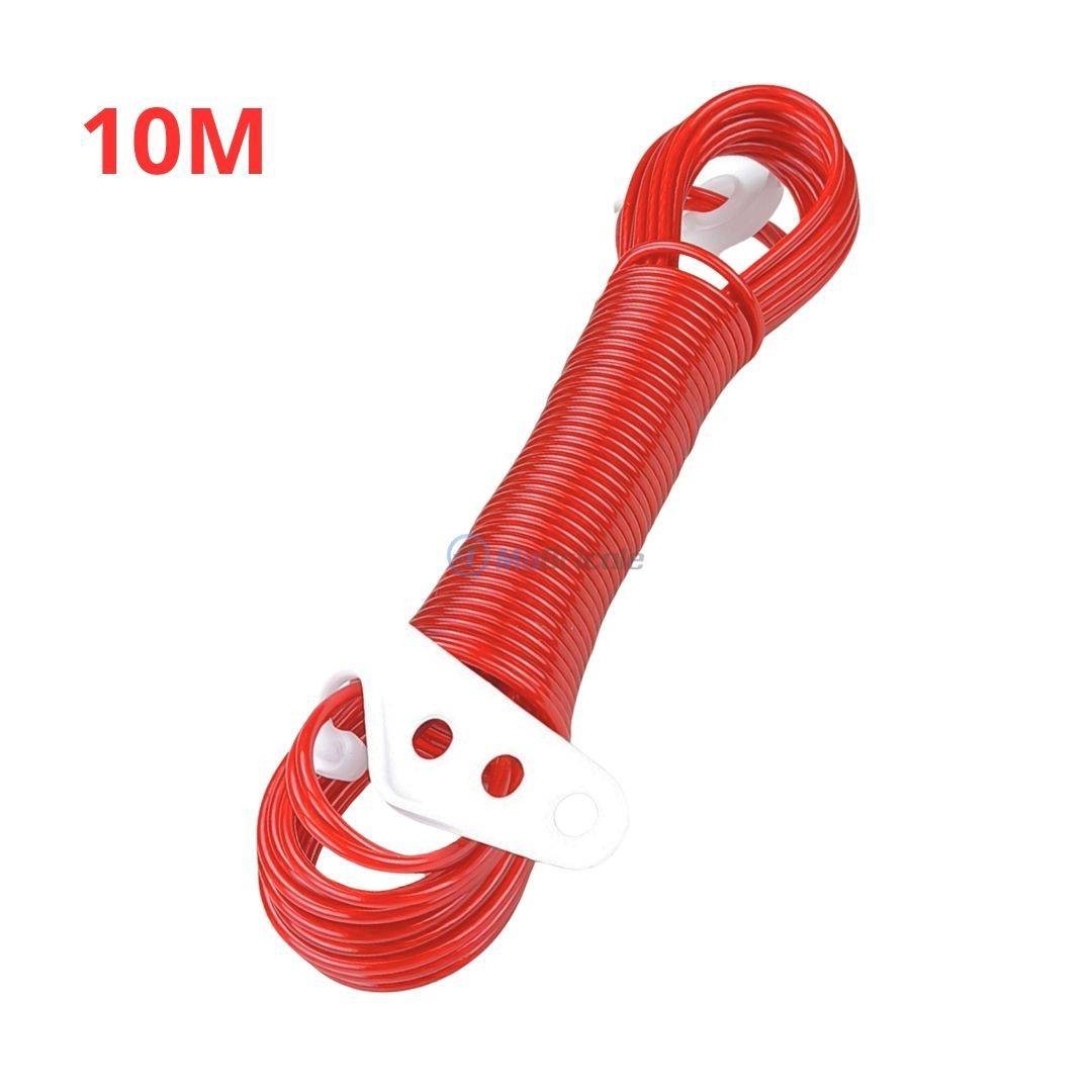 Corde d'étendage avec gaine en PVC et fil métallique 10 mètres