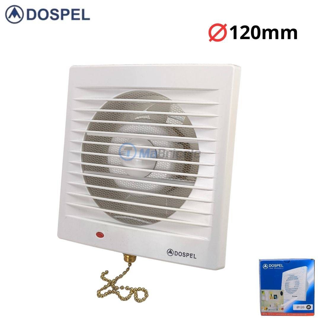 Ventilateur d'extraction mural 120mm 20W 280m³/h avec clapet anti-retour interrupteur à chaîne ...