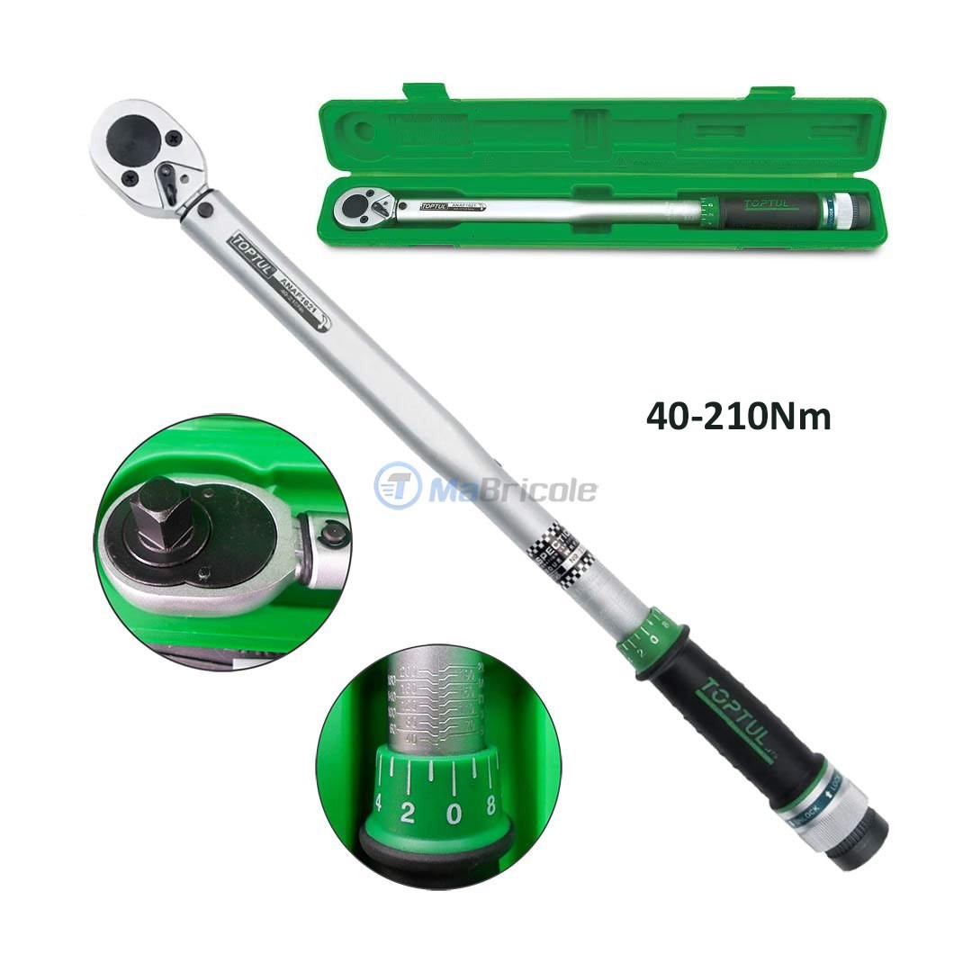 Clé dynamométrique 1/2" 40-210Nm 53.5cm TOPTUL | ANAF1621