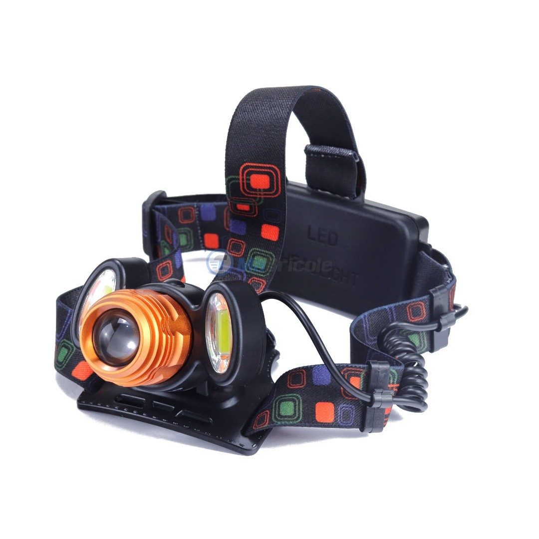 Lampe de Tête 3LEDs Double Batteries Rechargeables 4PCS BEETRO | LA294