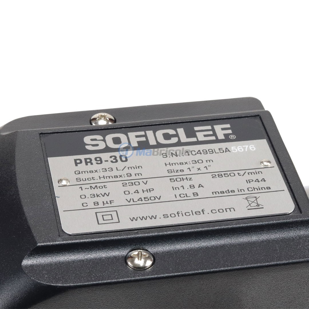 Pompe à eau 9m-30m 03KW SOFICLEF | PR9-30