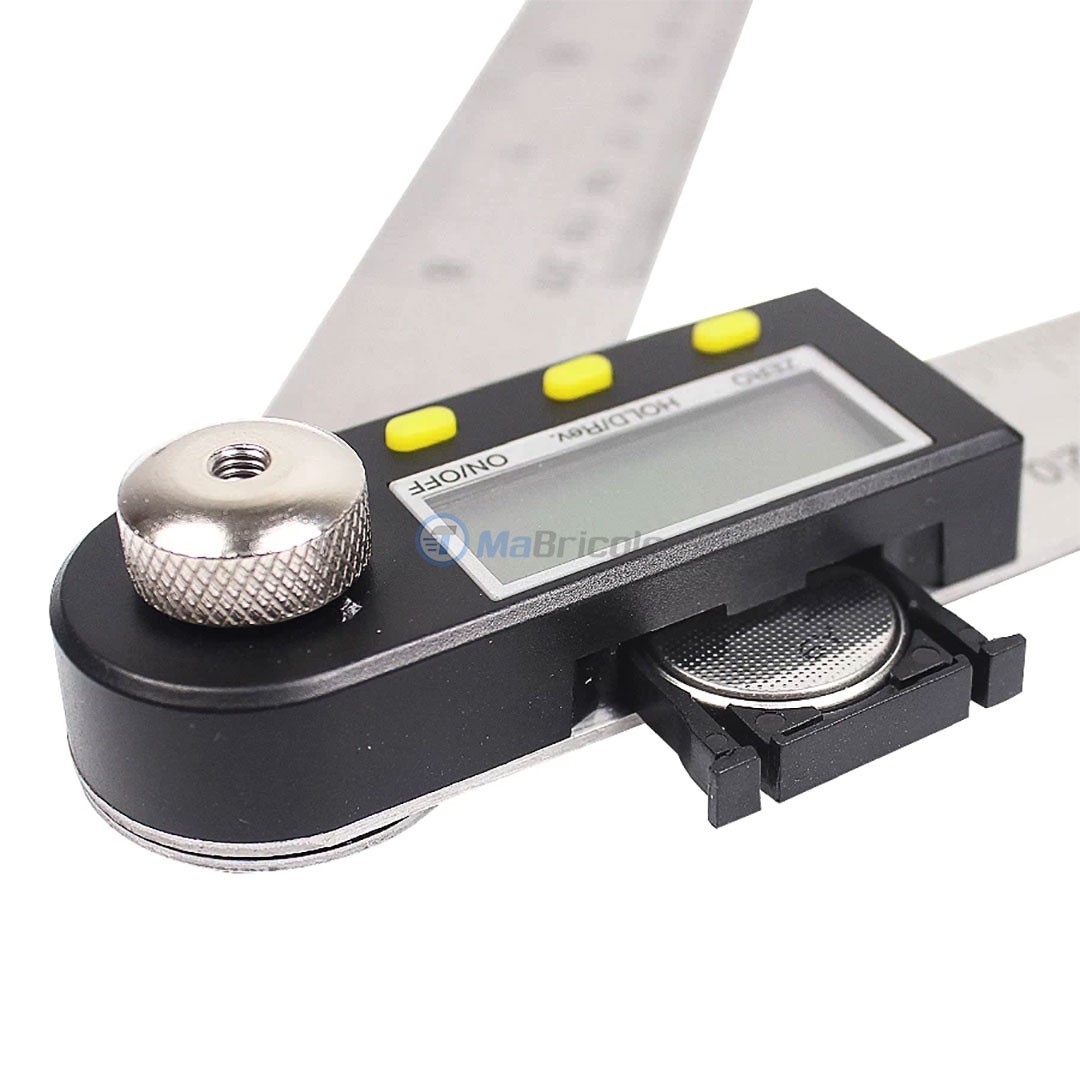 Règle de mesure d'angle numérique 360°, 2x20cm