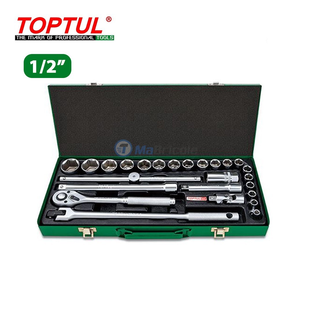 Caisse à outils Professionnel douilles 1/2" 6pans 25pcs TOPTUL | GCAD2509