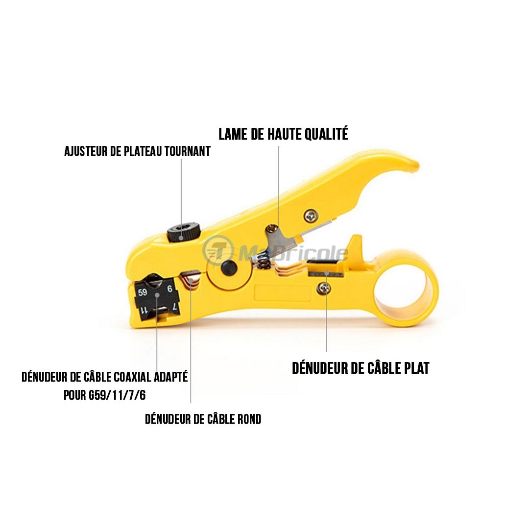 Pince à dénuder universelle 3 en 1 pour câbles UTP/STP et RG | HT-352