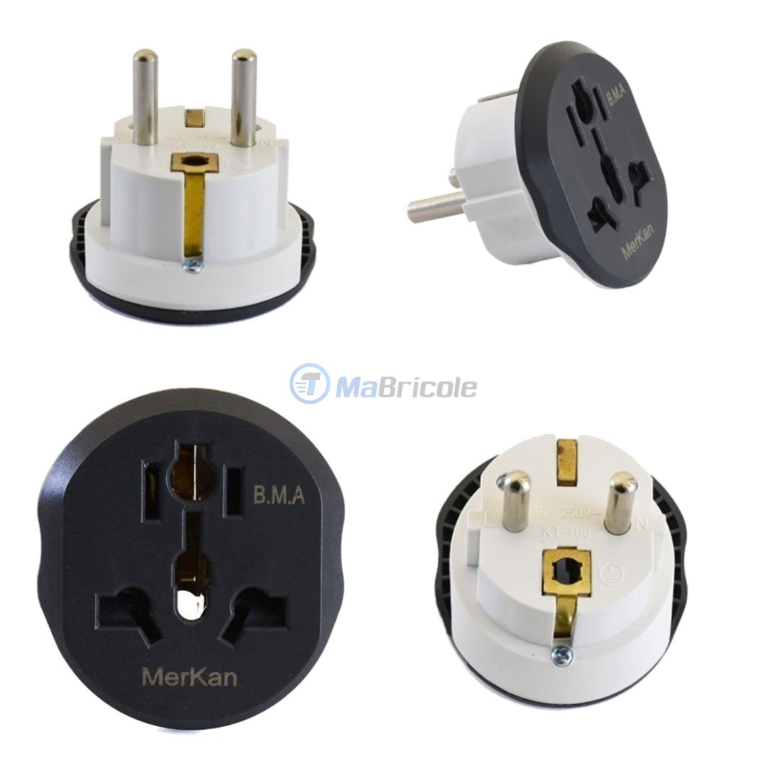 Adaptateur prise électrique universelle 10/16A MARKEN | KT168