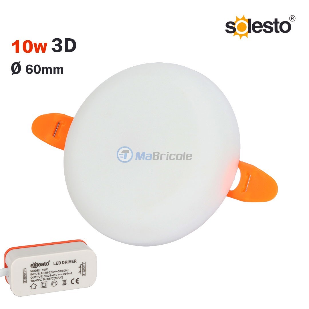Spot LED 3D 10W Ø 60mm avec transformateur SOLESTO