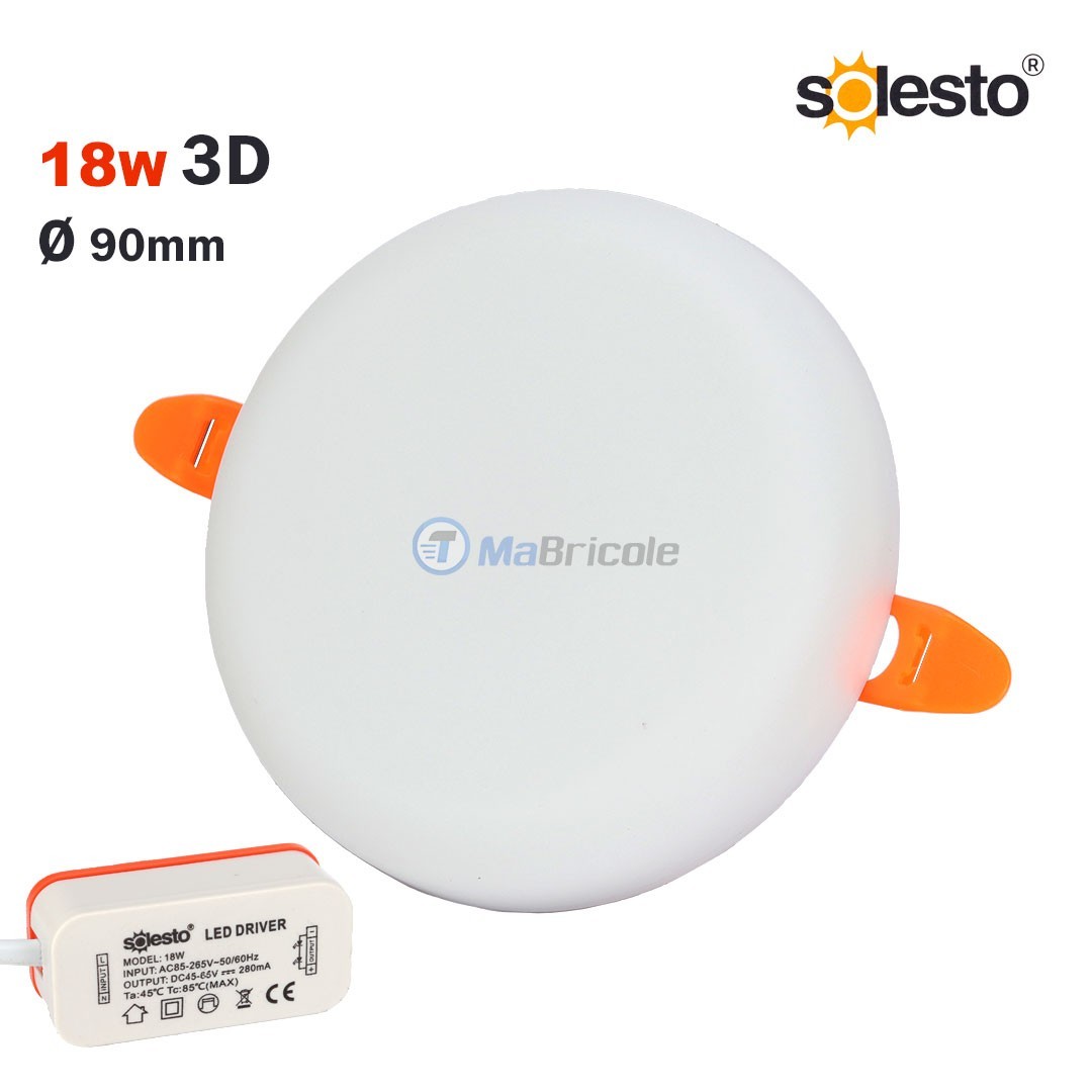 Spot LED 3D 18W Ø 90mm avec transformateur SOLESTO