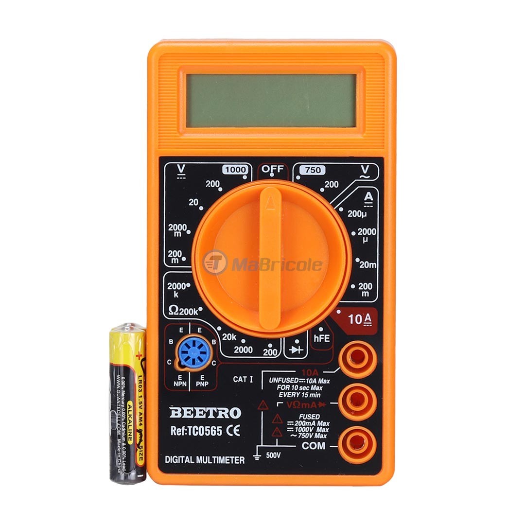 Multimètre digital 10A 1000V BEETRO | TC0565