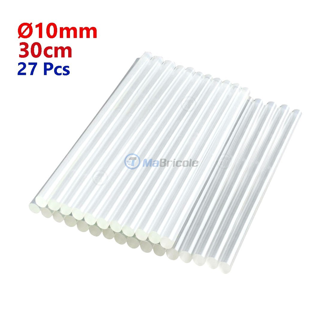 Tubes colle silicone Ø 10mm 30cm 27Pcs transparente | TCS1030-27PC