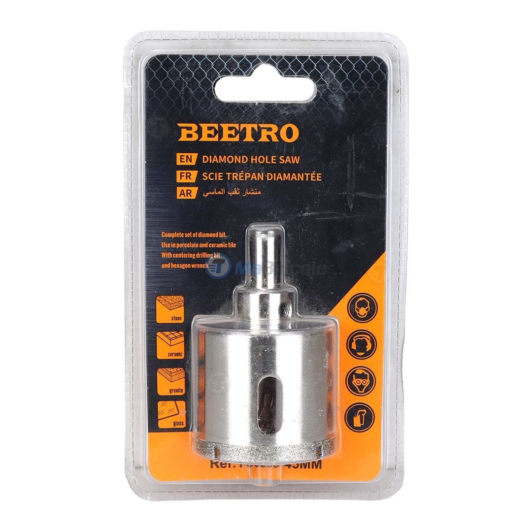 Scie trépan diamantée pour verre, granite, céramique et béton 45mm avec ...